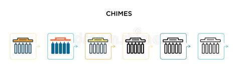 Chimes Vector Icon In 6 Different Modern Styles Black Two Colored Chimes Icons Designed In