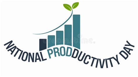 Illustration Of National Productivity Day Concept With Growth Chart And