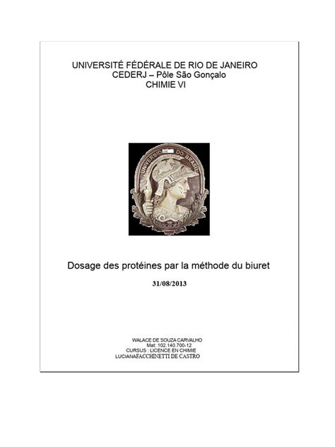 Dosage Des Protéines Par Méthode Du Biuret Pdf Protéines Labsorbance
