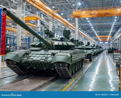 Military Tank Production Line In Factory Stock Image Image Of Indoor