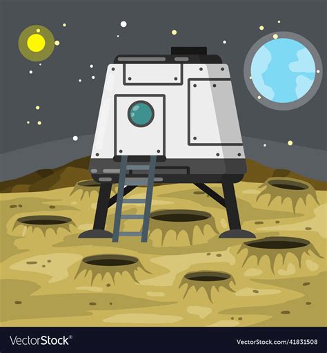 Lunar Module Of Spacecraft Royalty Free Vector Image