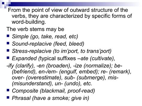 The Verb Classification Ppt