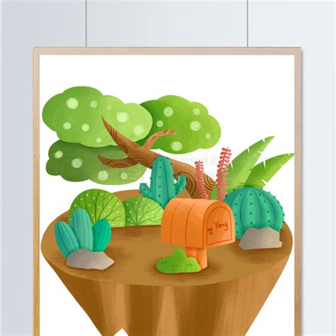 小场景插画 植物小场景可爱的邮箱 免费下载 插画图片2048像素 千图网
