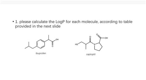 Solved Please Calculate The LogP For Each Molecule Chegg