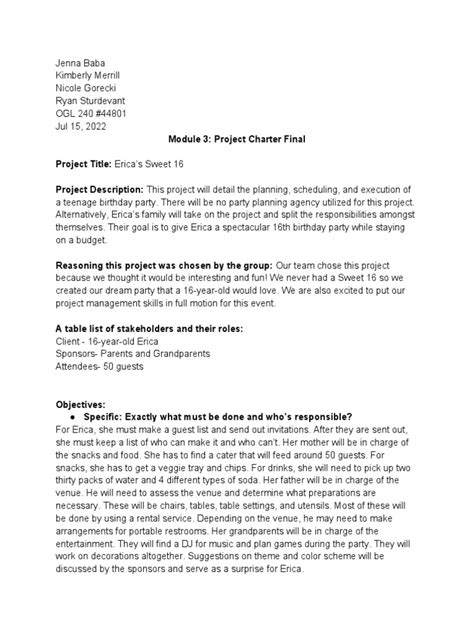 Module 3 Project Charter Final Pdf Goal