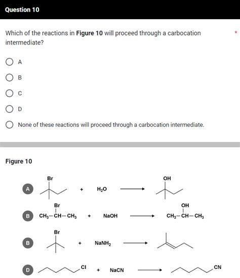 solved question 10which of the reactions in figure 10 ﻿will