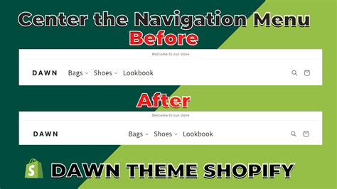 How To Center The Header Nav Menu In Shopify Dawn Theme Shopify Dawn
