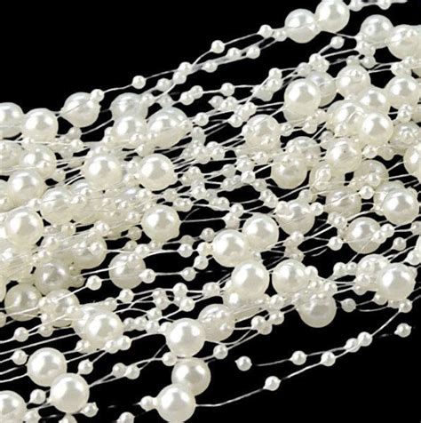 5m Ivory Pearl Bead Garland String Chain Wedding Party Decoration Diy