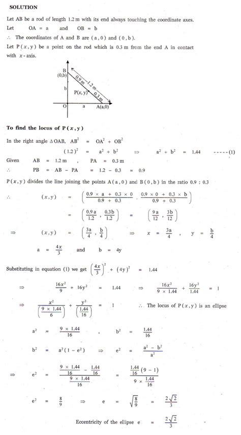 Exercise 5 5 Real Life Applications Of Conics Problem Questions With Answer Solution