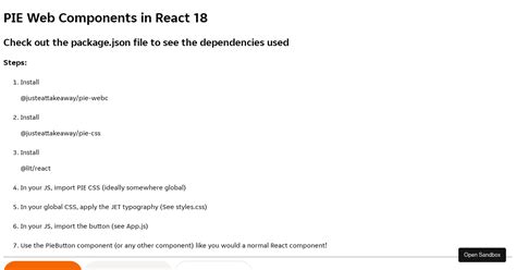 PIE Web Components React Usage Forked Codesandbox