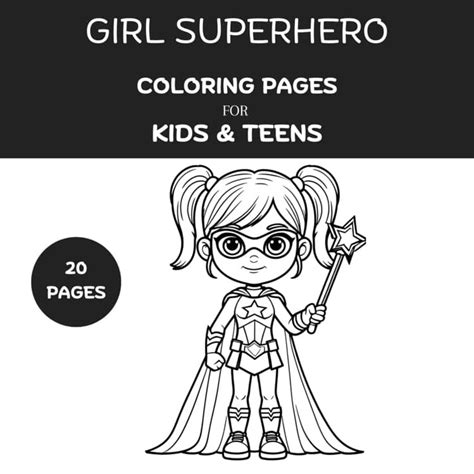 Girl Super Hero Coloring Pages 20 Page Pdf Instant Download A4