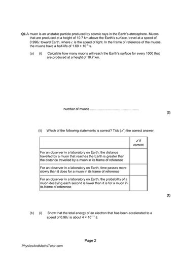 Aqa Physics Turning Points Section 3 Special Relativity A Level Physics Teaching Resources