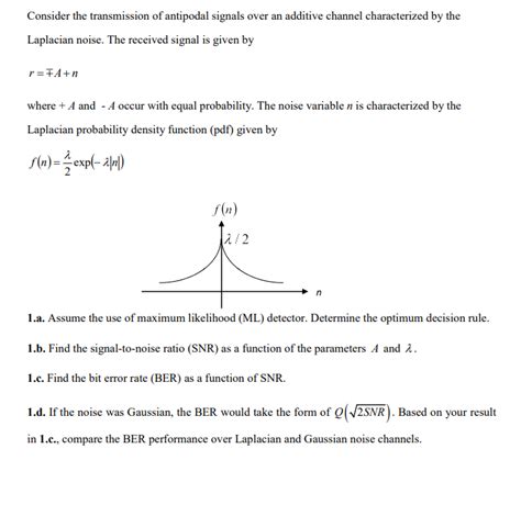 Solved Consider The Transmission Of Antipodal Signals Over Chegg