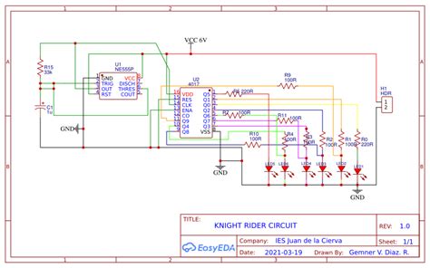 KNIGHT RIDER CIRCUIT 2 OSHWLab