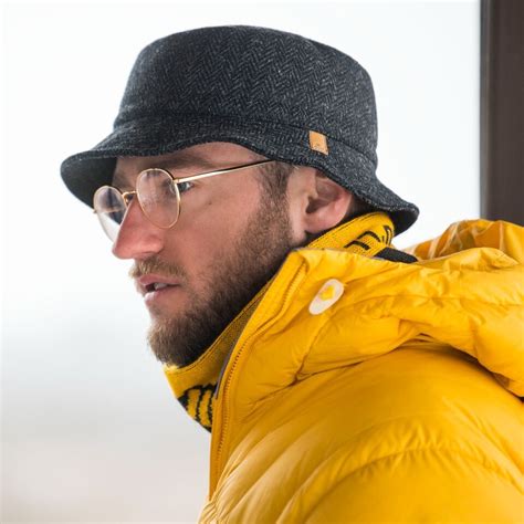 Sterkowski Glen Harris Tweed Bucket Hat Gardening Fishing Black