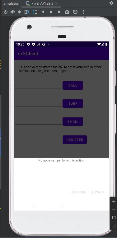 Java No Apps Can Perform This Action Android Studio Stack Overflow