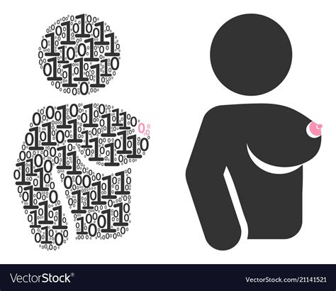 Naked Woman Mosaic Of Binary Digits Royalty Free Vector