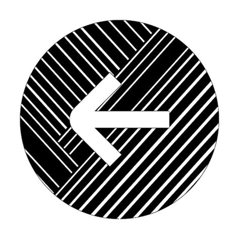 Premium Photo Photo Icons Arrow Circle Left Icon Black White Diagonal