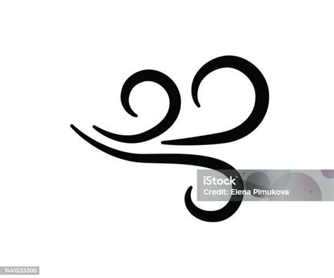 손으로 그린 바람 공기 흐름 아이콘입니다 자유 호흡 기호입니다 신선한 공기 흐름 기호입니다 낙서 바람 불기 아이콘 날씨 기호입니다 기후 디자인 요소 흰색 배경에 격리된 벡터