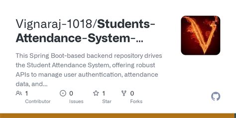 GitHub Vignaraj Students Attendance System Backend This Spring Boot Based Backend