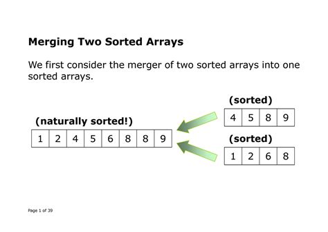 L Lecture Notes Merging Two Sorted Arrays We First Consider The