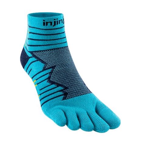 Ultra Run Mini Crew Unisex Running Toe Socks Pacific Blue Clothing