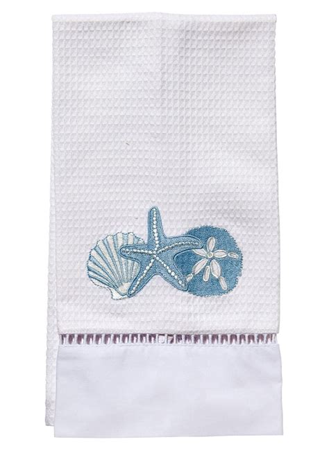 Guest Towel Waffle Weave Shell Trio Duck Egg Blue Jacaranda Living