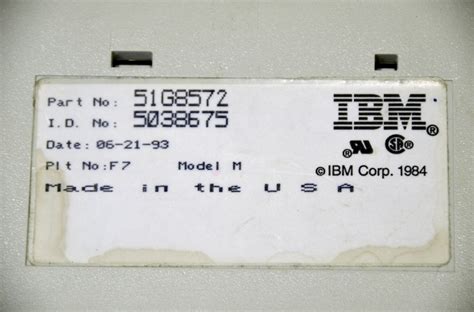 1993 Ibm Model M 51g8572 Made By Ibm 06 21 93 Extra Long Cable Clickykeyboards
