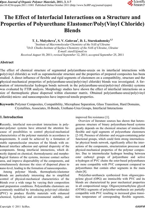 The Effect Of Interfacial Interactions On A Structure And Properties Of