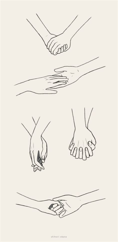 Drawing Holding Hands Step By Step