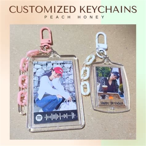 Customized Acrylic Keychains Big Or Small With Spotify Code Or Message Or None Shopee