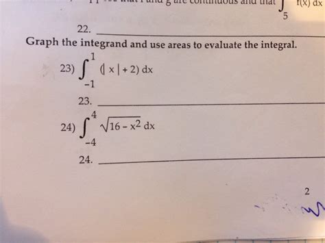 Graph The Integrand And Use Areas To Evaluate The Chegg Com