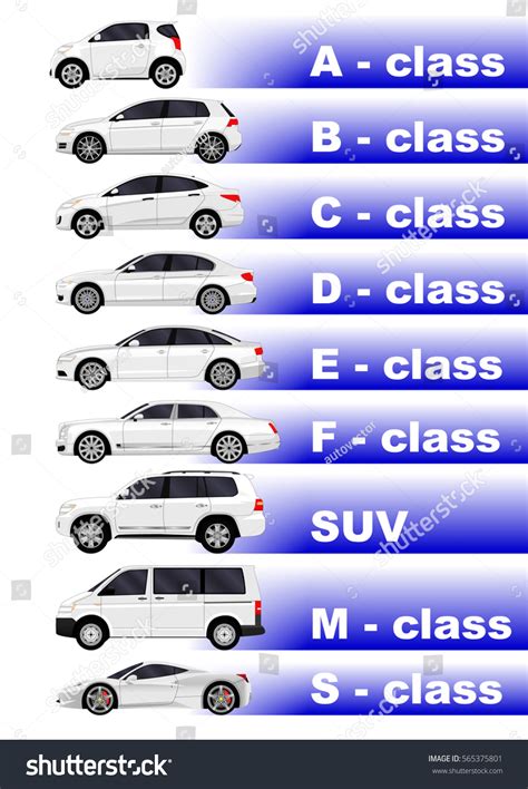 Realistic Car Set Car Classification 스톡 벡터로열티 프리 565375801 Shutterstock