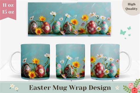 Cute Easter Mug Wrap Design Easter Eggs Mug 3348778