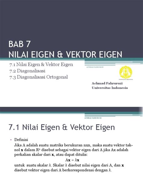 Nilai Eigen Dan Vektor Eigen Pdf Pdf