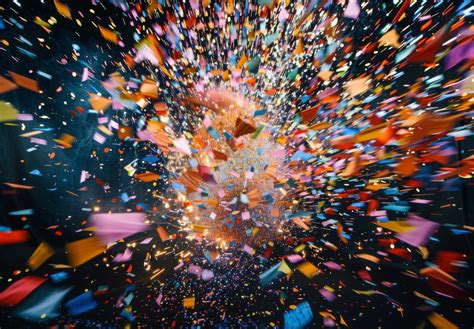 Bright and colorful confetti explosion in midair | Premium AI-generated image