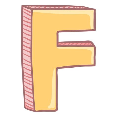 Premium Vector Vector Single Cartoon Illustration The Letter F