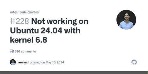 Not Working On Ubuntu 24 04 With Kernel 6 8 · Issue 228 · Intel Ipu6 Drivers · Github