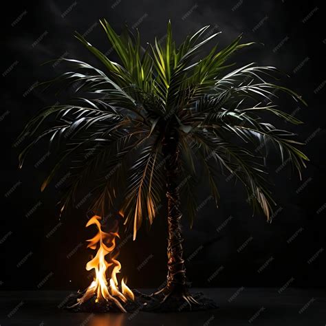 Premium Ai Image A Palm Tree With Only Have Five5 Branches And Five
