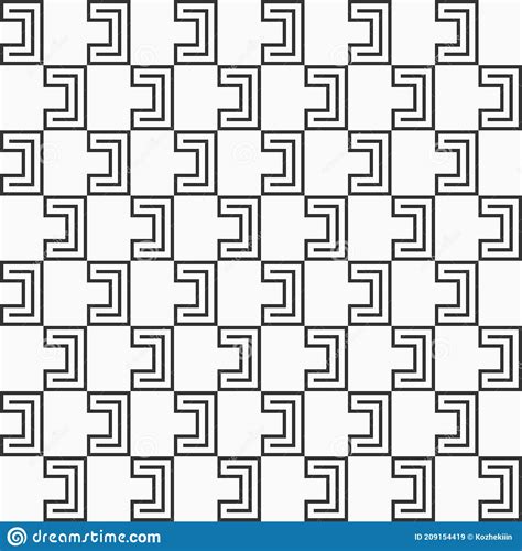 Abstract Seamless Pattern Of Interlocking Shapes Stock Vector Illustration Of Contour