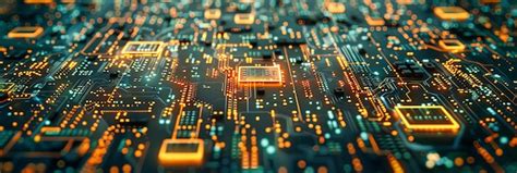 Premium Photo Digital Circuitry And Processor Technology Abstract Hardware Background In Blue