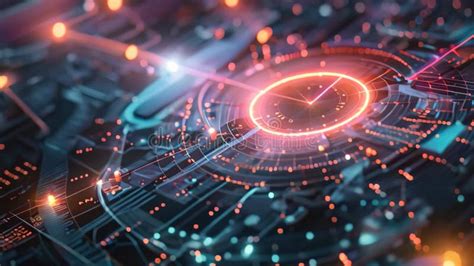 A Clock Rests Atop A Circuit Board Symbolizing A Blend Of Timekeeping And Technological