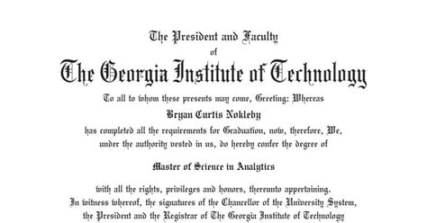 Just Received My Master Of Science In Analytics From Georgia Institute