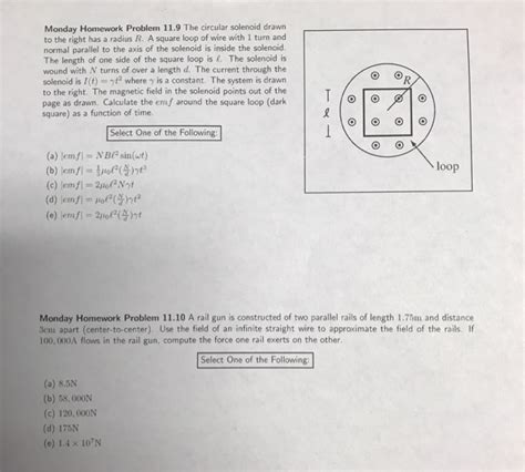 Solved Monday Homework Problem The Circular Solenoid Chegg