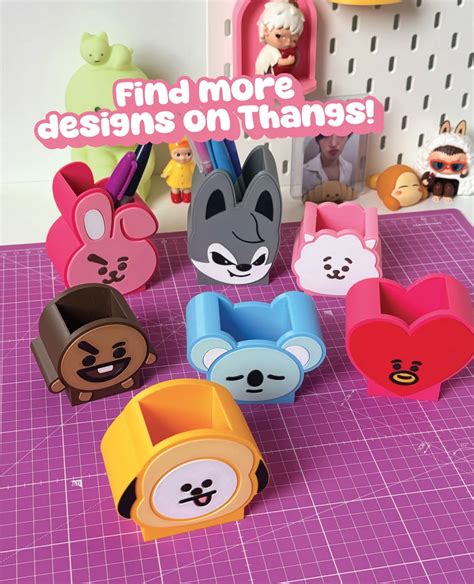 Bts V Pencil Holder Free 3d Print Model Makerworld