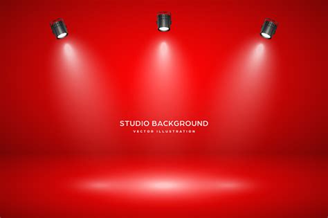 스포트라이트 효과가있는 빈 빨간색 스튜디오 추상적 인 배경 제품 쇼케이스 배경 가정의 방에 대한 스톡 벡터 아트 및 기타 이미지 가정의 방 개념 검은색 Istock