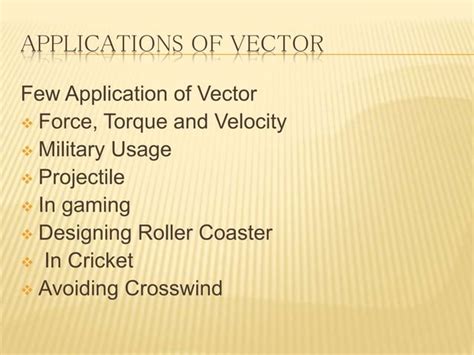 Applications Of Vectorspdf