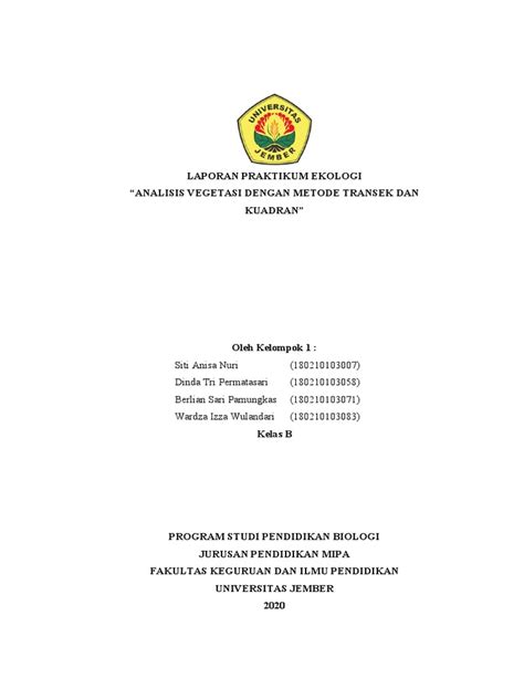 Analisis Vegetasi Dengan Metode Transek Dan Kuadran Di Lahan Penelitian Pdf