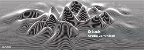 벡터 3d 에코 오디오 Wavefrom 스펙트럼 음악 진동 그래프 미래 시각화 파도 회색조 어두운 충 동 패턴 또는 추상적인 구호 지도입니다 프리 상승 개념입니다 3차원