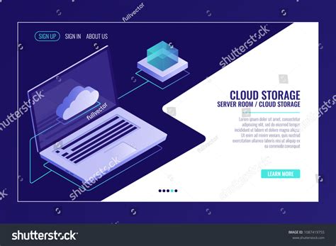 Remote Data Storage Cloud System Technology Stock Vector Royalty Free 1087419755 Shutterstock